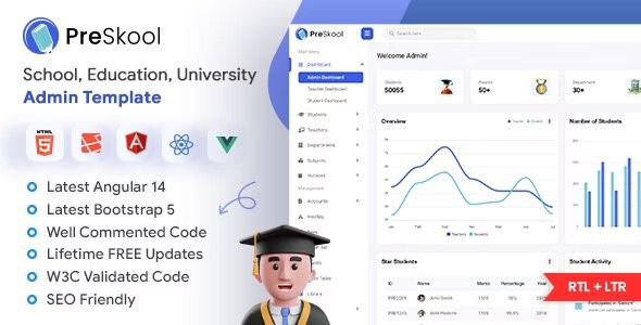 PreSkool - School Management HTML Admin Website Templates is on AppRater